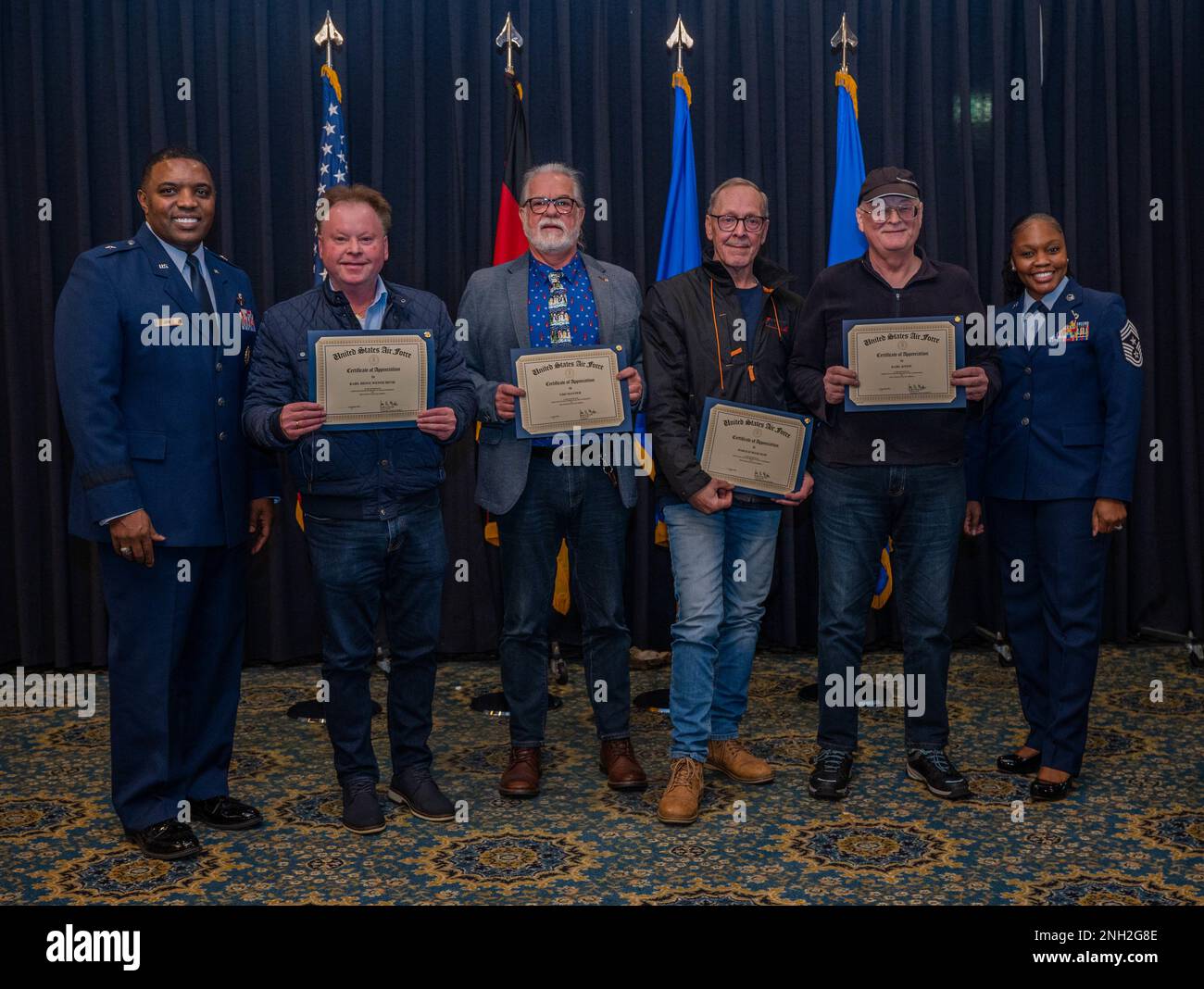 Members of Ramstein Air Base, Germany, are recognized by the 86th ...