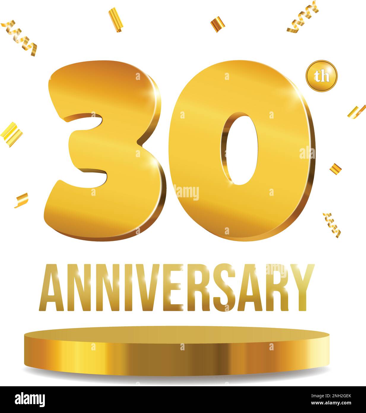 Anniversary celebration 3D numbers golden composition 30 years ...