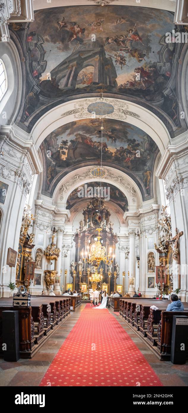 Prague, Czech republic - October 8, 2022: Interior of church Cathedral ...