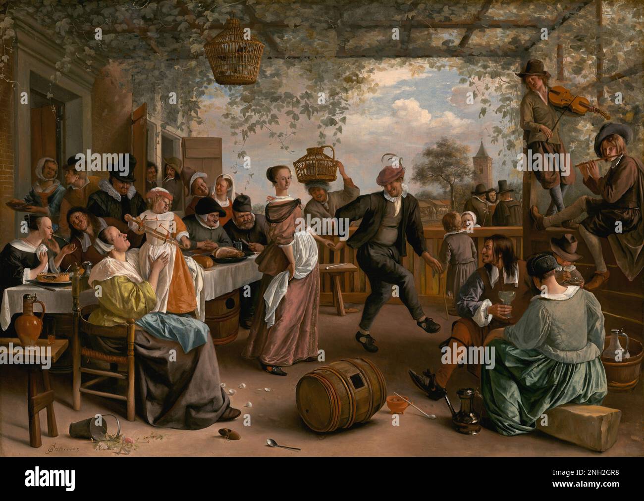 Jan Steen The Dancing Couple 1663 baroque painting Stock Photo - Alamy