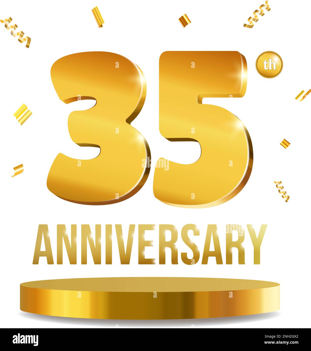 Anniversary celebration 3D numbers golden composition 35 years ...