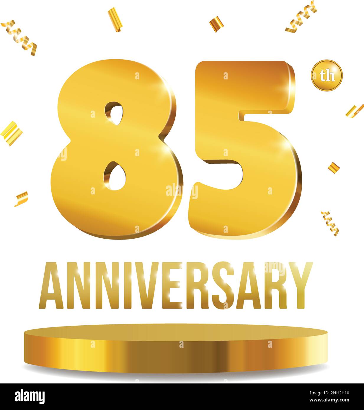 Anniversary celebration 3D numbers golden composition 85 years ...