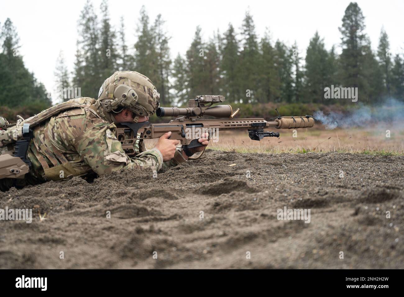 A Green Beret with 1st Special Forces Group (Airborne) engages long ...
