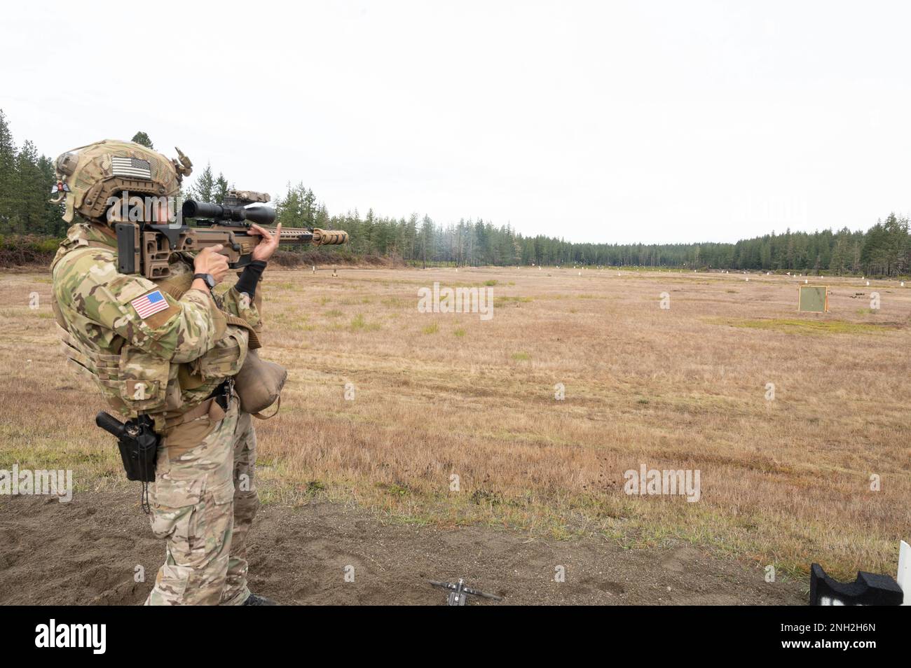 A Green Beret with 1st Special Forces Group (Airborne) engages long ...