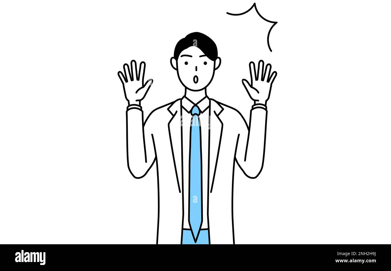 Cartoon illustration man raising hand hi-res stock photography and ...