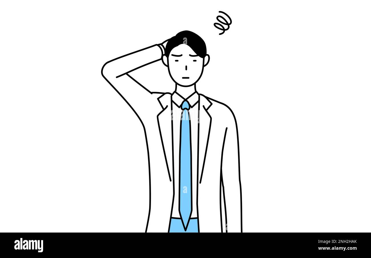 Cartoon concerned doctor illustration hi-res stock photography and ...