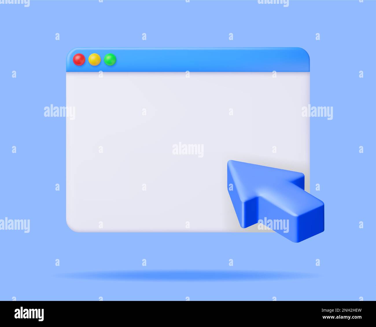 3d Browser Window With Mouse Cursor Stock Vector Image And Art Alamy