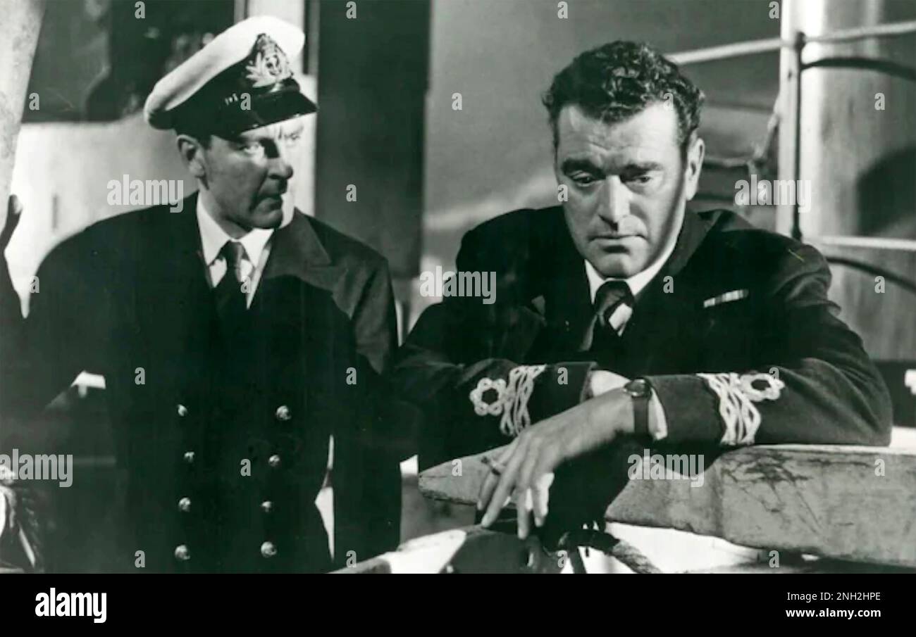 THE CRUEL SEA 1953 GFD with Jack Hawkins at right as Lt. Commander ...
