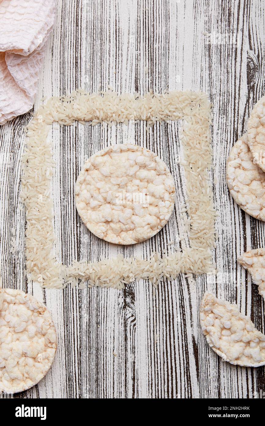 Diet low - calorie rice cakes food, alternative of bread. Veganism ...