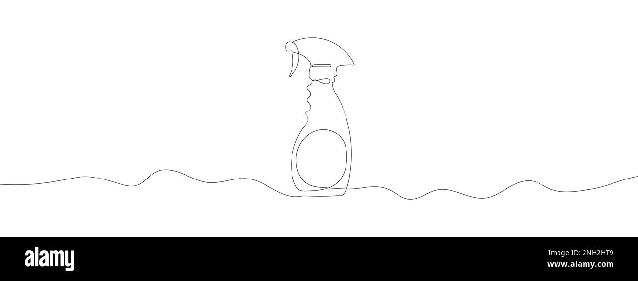 Continuous linear drawing of sprayer bottle. Single line drawing of ...