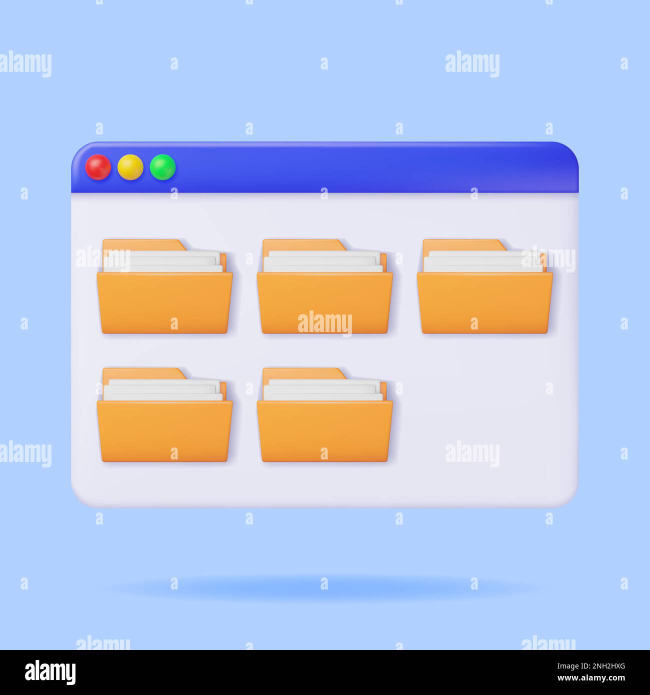 3D Desktop Interface Window with File Folder Stock Vector Image & Art - Alamy