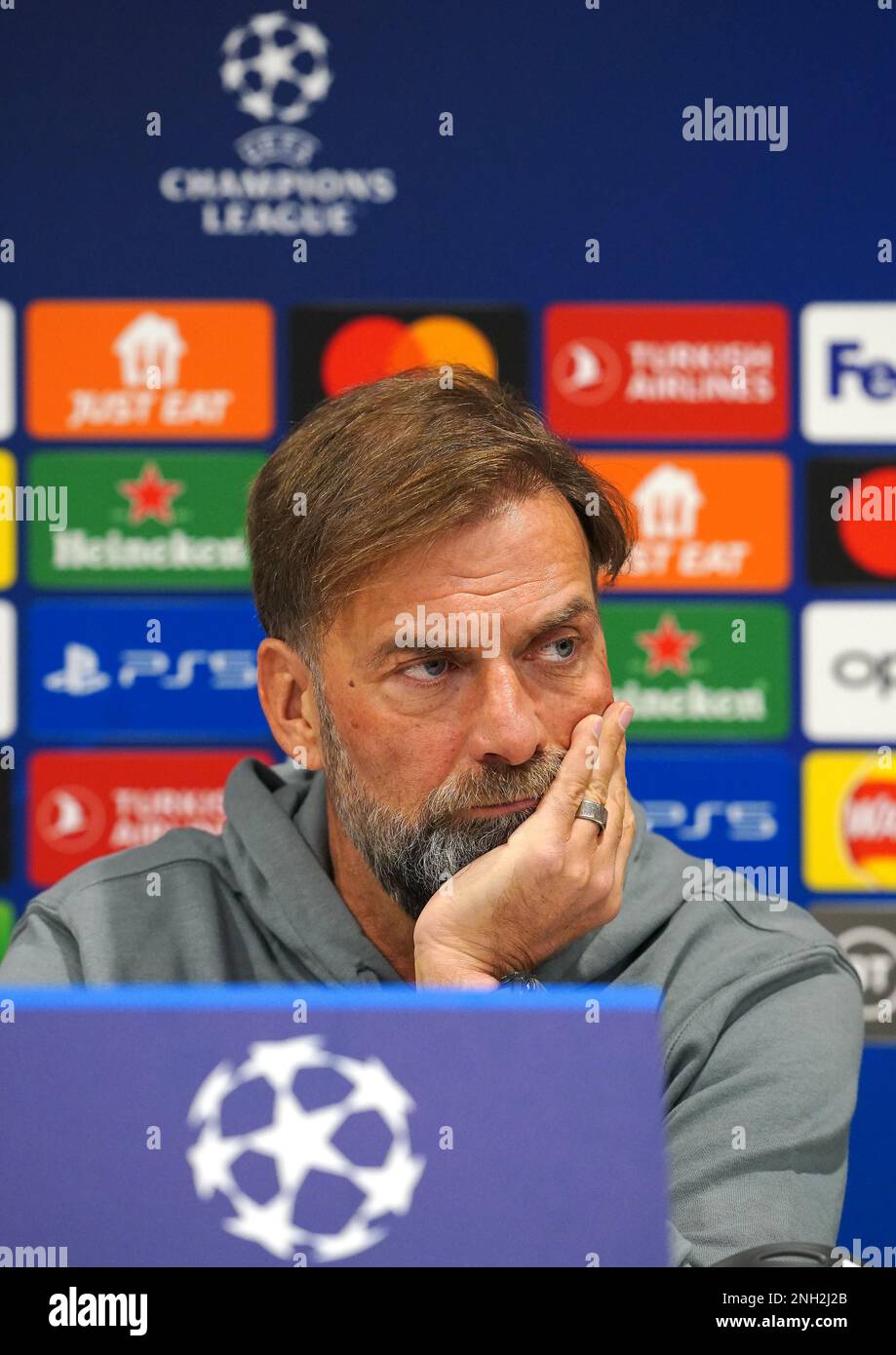 Liverpool Manager Jurgen Klopp During A Press Conference At Anfield