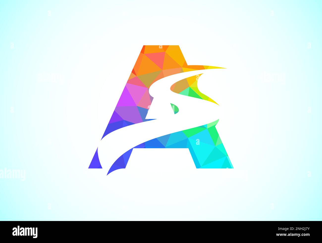 Letter A with backspace S or pathway logo design vector template. Low ...