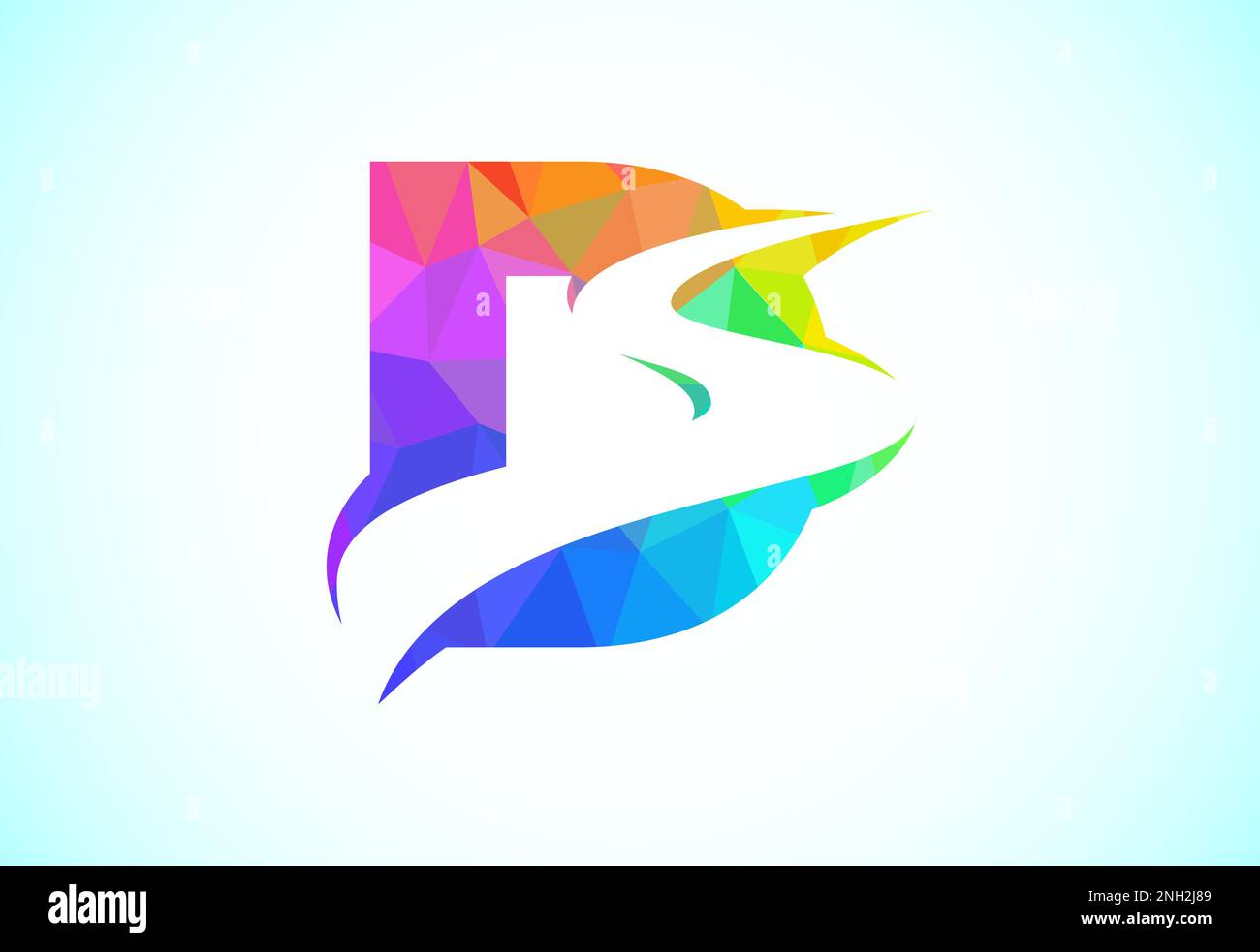 Letter D with backspace S or pathway logo design vector template. Low ...