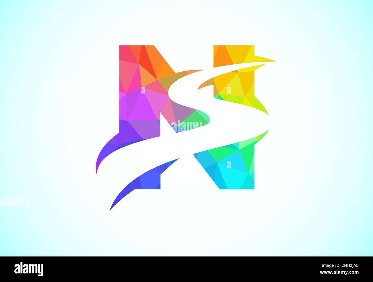 Letter N with backspace S or pathway logo design vector template. Low ...