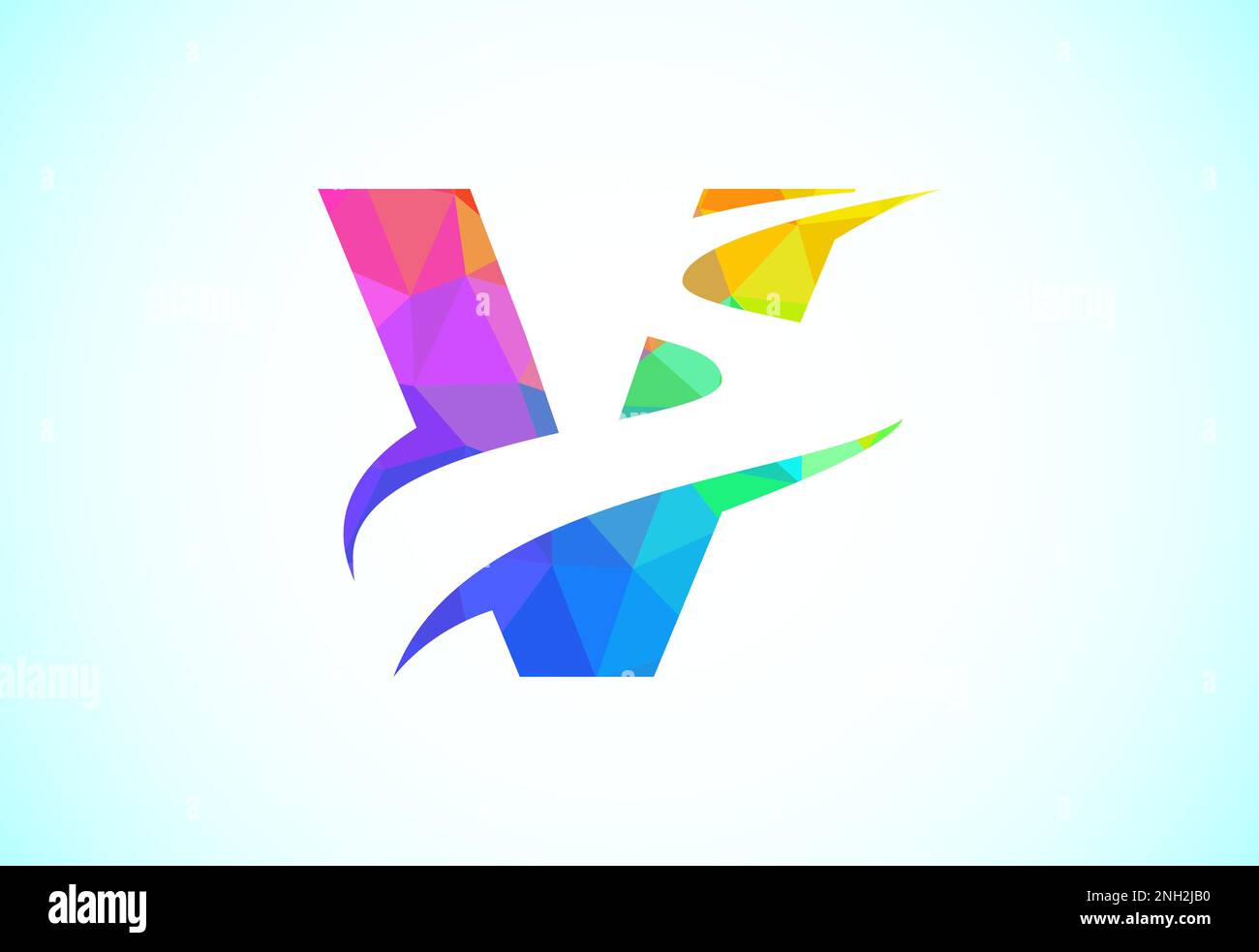 Letter V with backspace S or pathway logo design vector template. Low ...