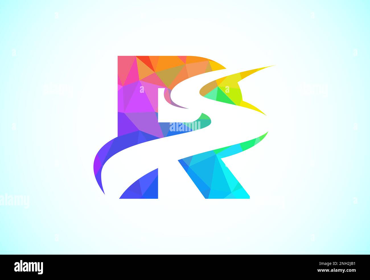 Letter R with backspace S or pathway logo design vector template. Low ...