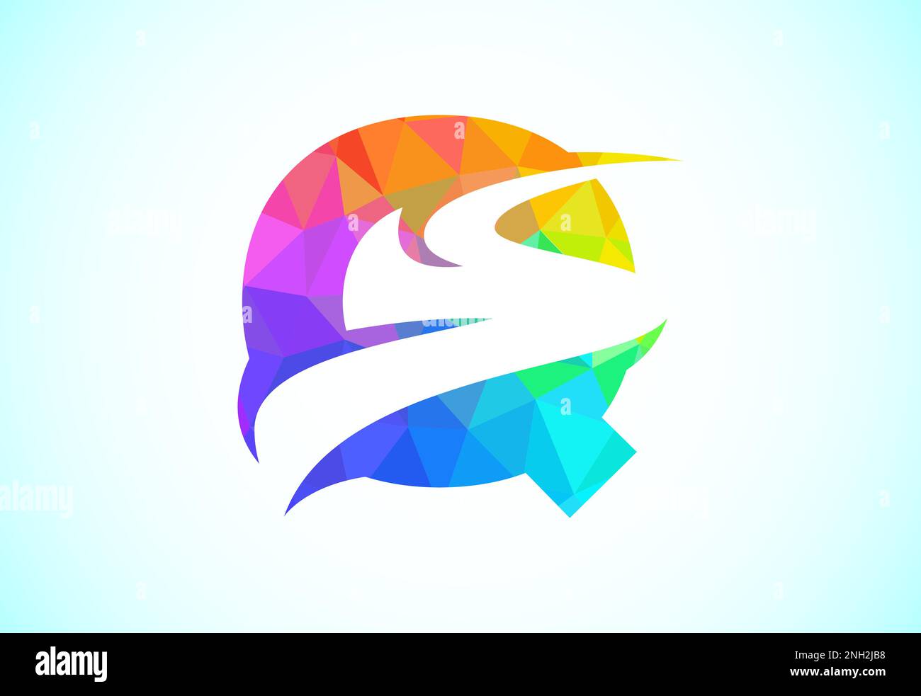 Letter Q with backspace S or pathway logo design vector template. Low ...