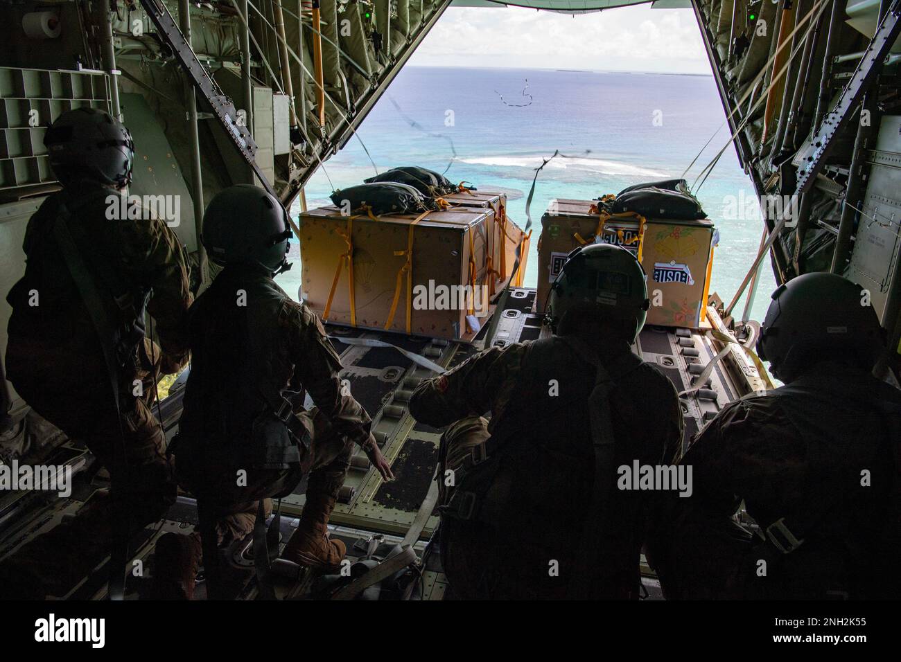 Airmen with the 36th Expeditionary Airlift Squadron drop humanitarian ...