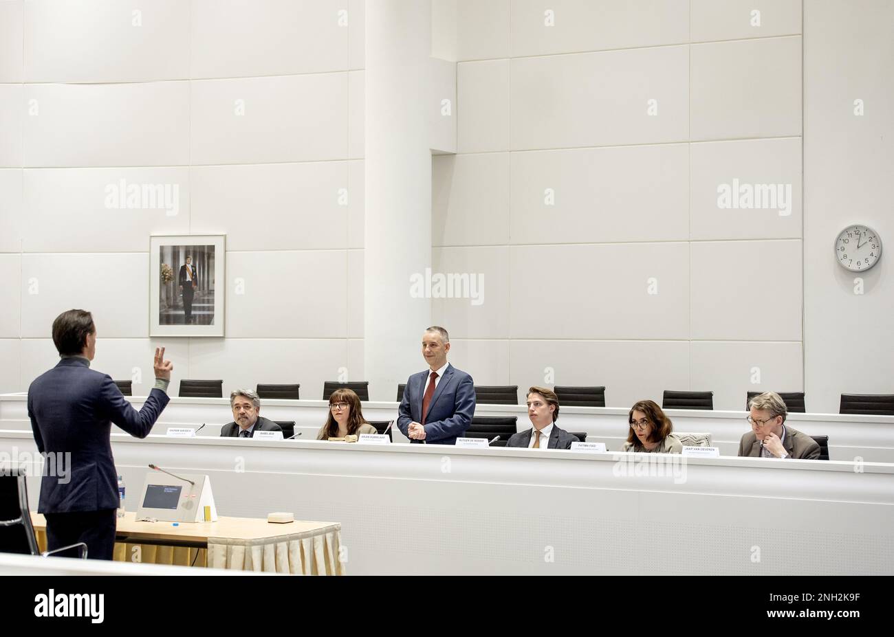 THE HAGUE - Committee members Andrew van Esch, Isabel Bos, Arjen ...