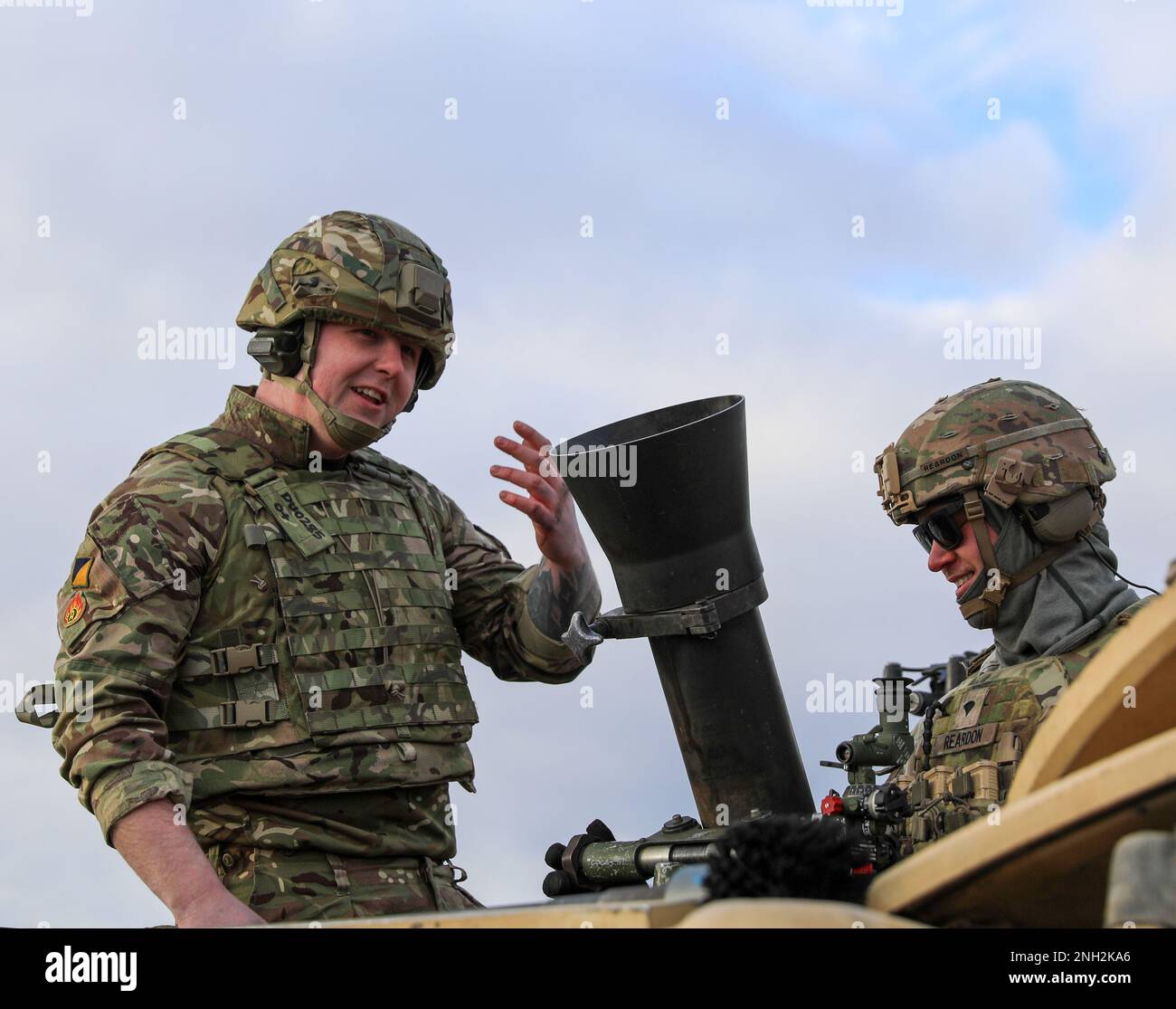 U.S. Army Spc. Reilly Reardon assigned to Mortar Platoon, Hellhound ...