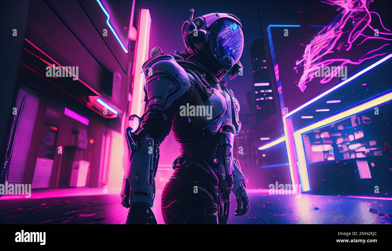 Picture of astronaut on alien planet - man or woman in suit with helmet ...