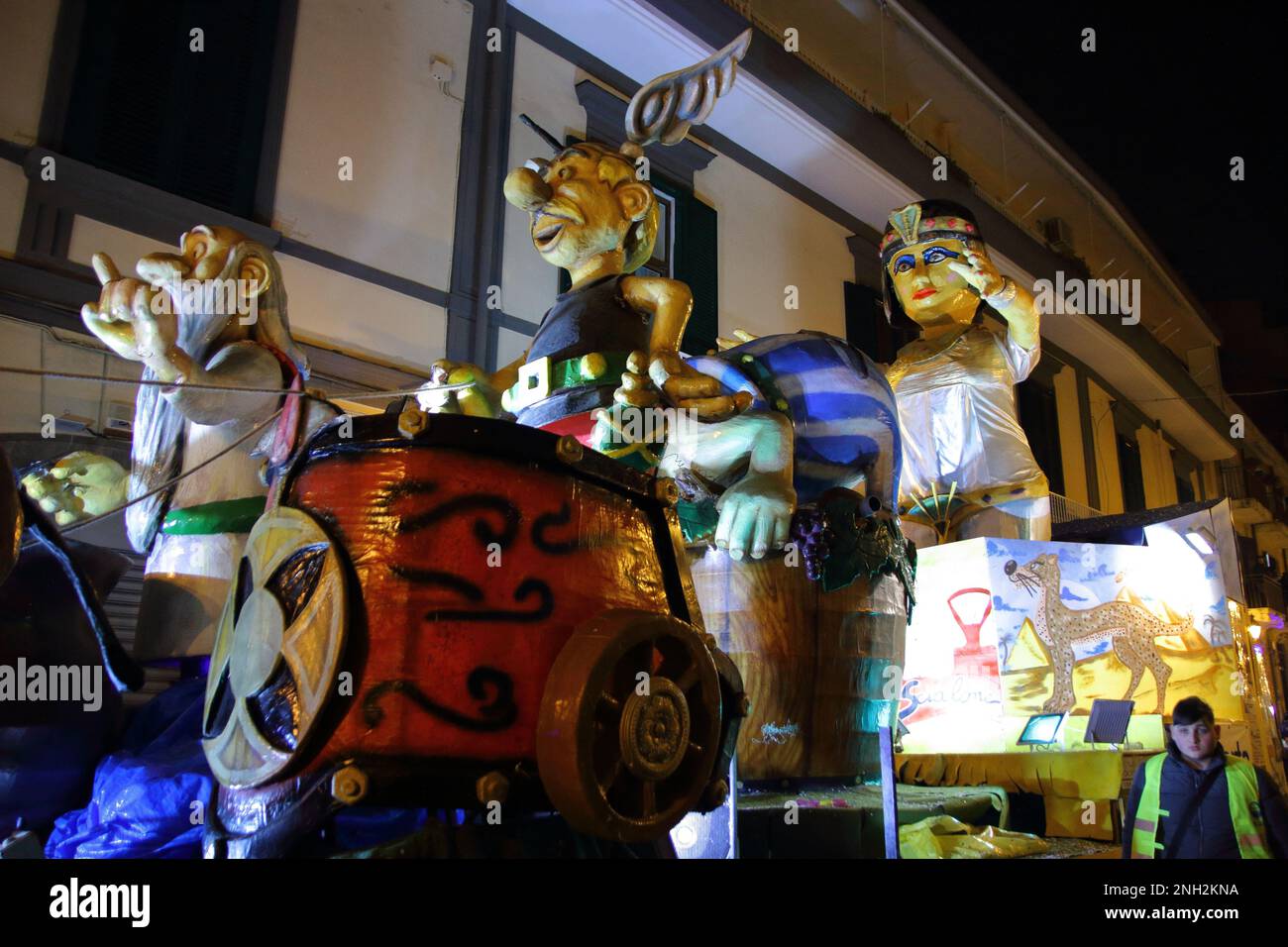 Carnival floats made of papier-mâché, each with its own set, parade ...