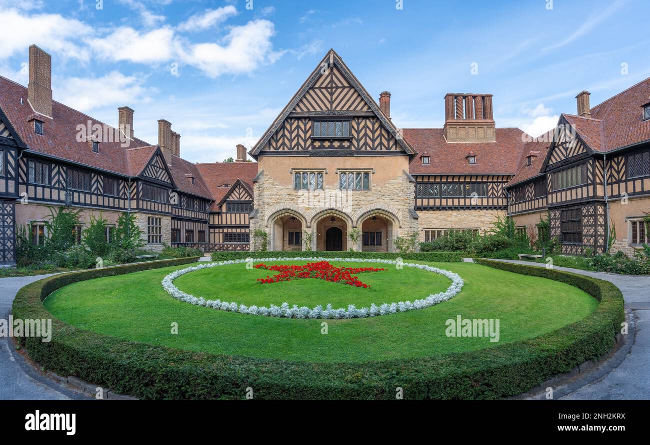 Cecilienhof Palace commemorative courtyard with soviet red star ...