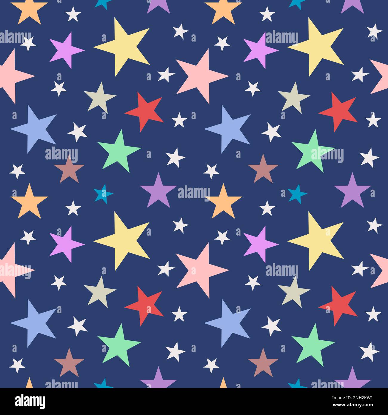 Stars design seamlessly repeating wallpaper pattern, blue background ...