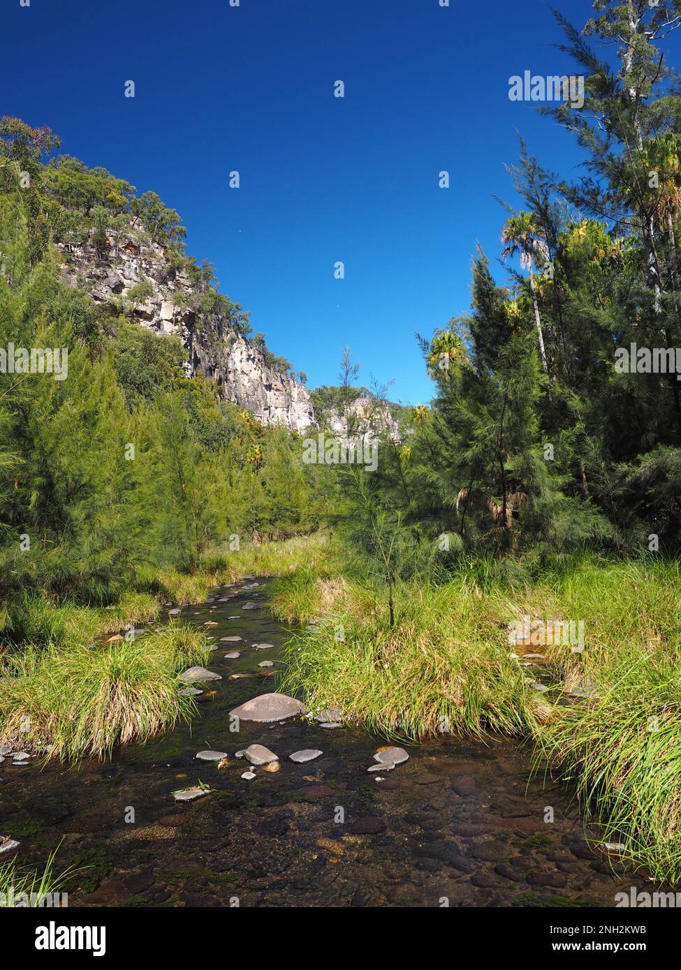 View of a small river going next to the hiking trail though Carnarvon ...