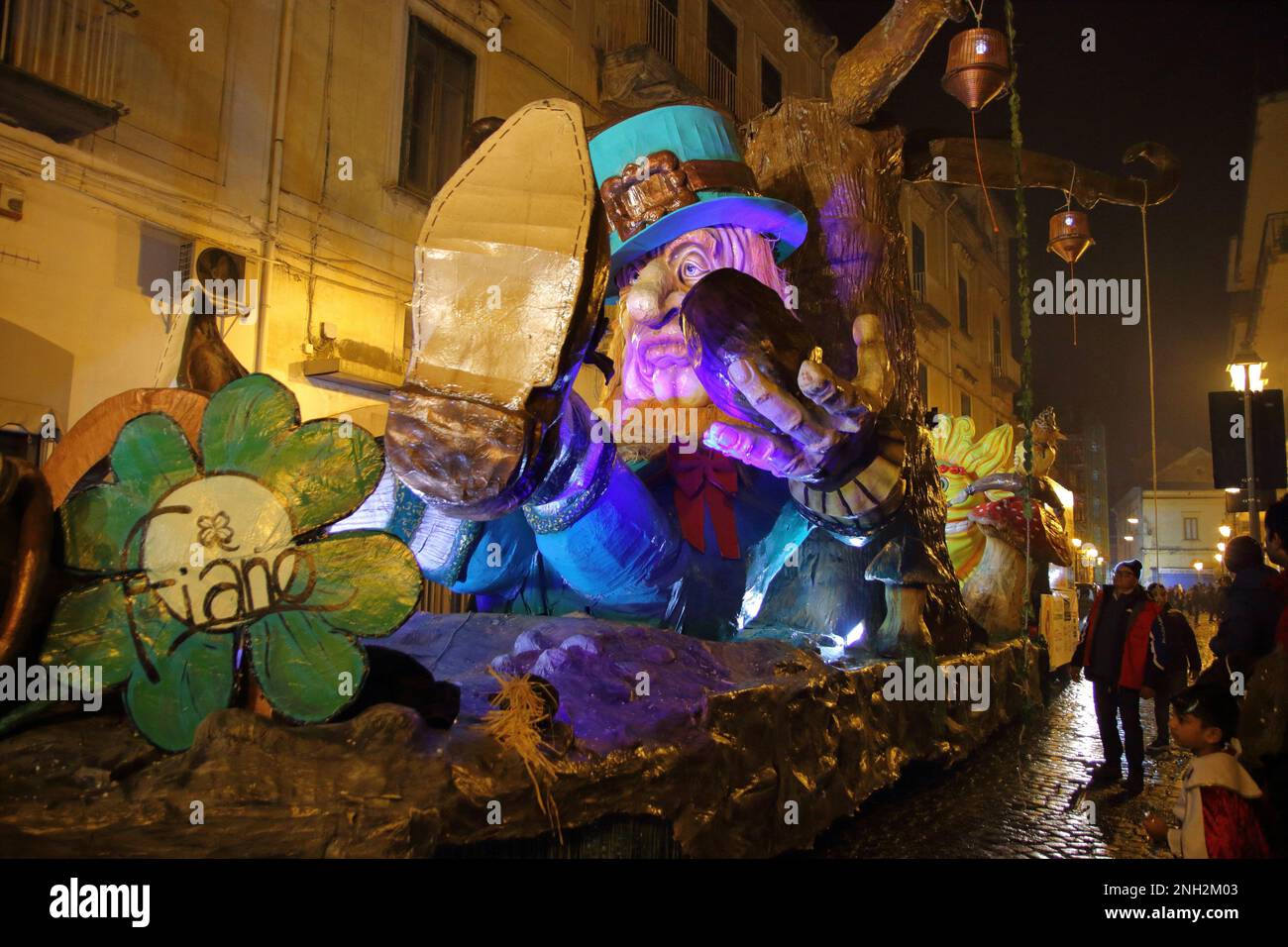 Carnival floats made of papier-mâché, each with its own set, parade ...