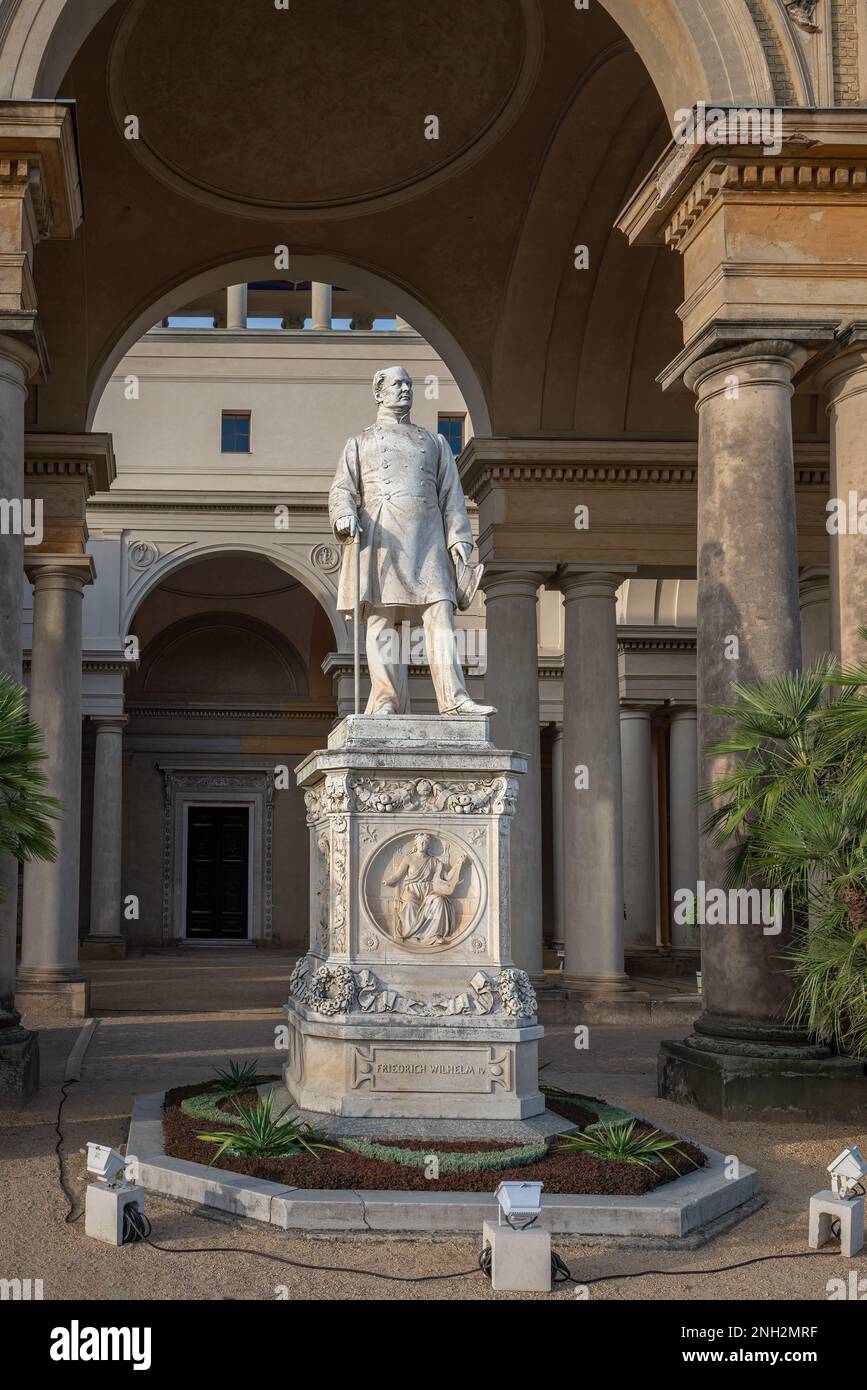 Friedrich Wilhelm IV Statue at Orangery Palace in Sanssouci park ...