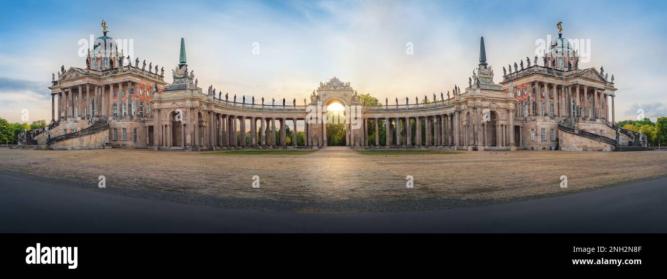 Panoramic view of The Communs Colonnade at New Palace (Neues Palais) in ...