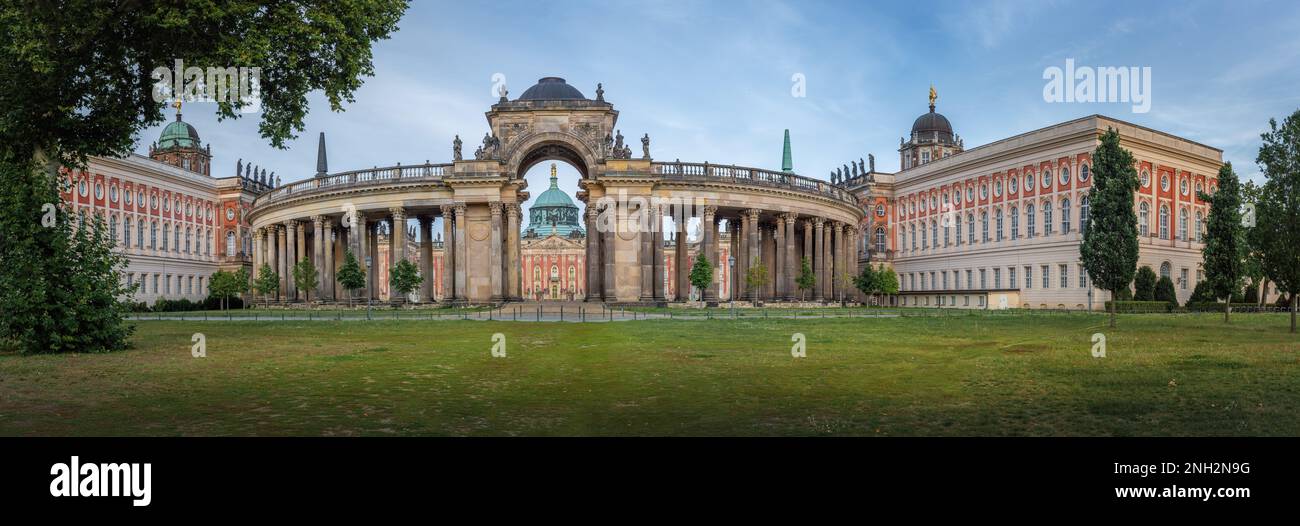 Panoramic view of New Palace (Neues Palais) and The Communs Colonnade ...