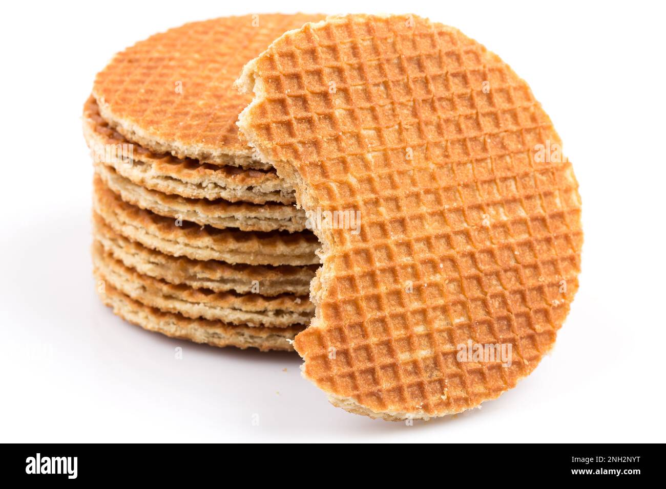 Dutch waffle isolated on a white background Stock Photo - Alamy