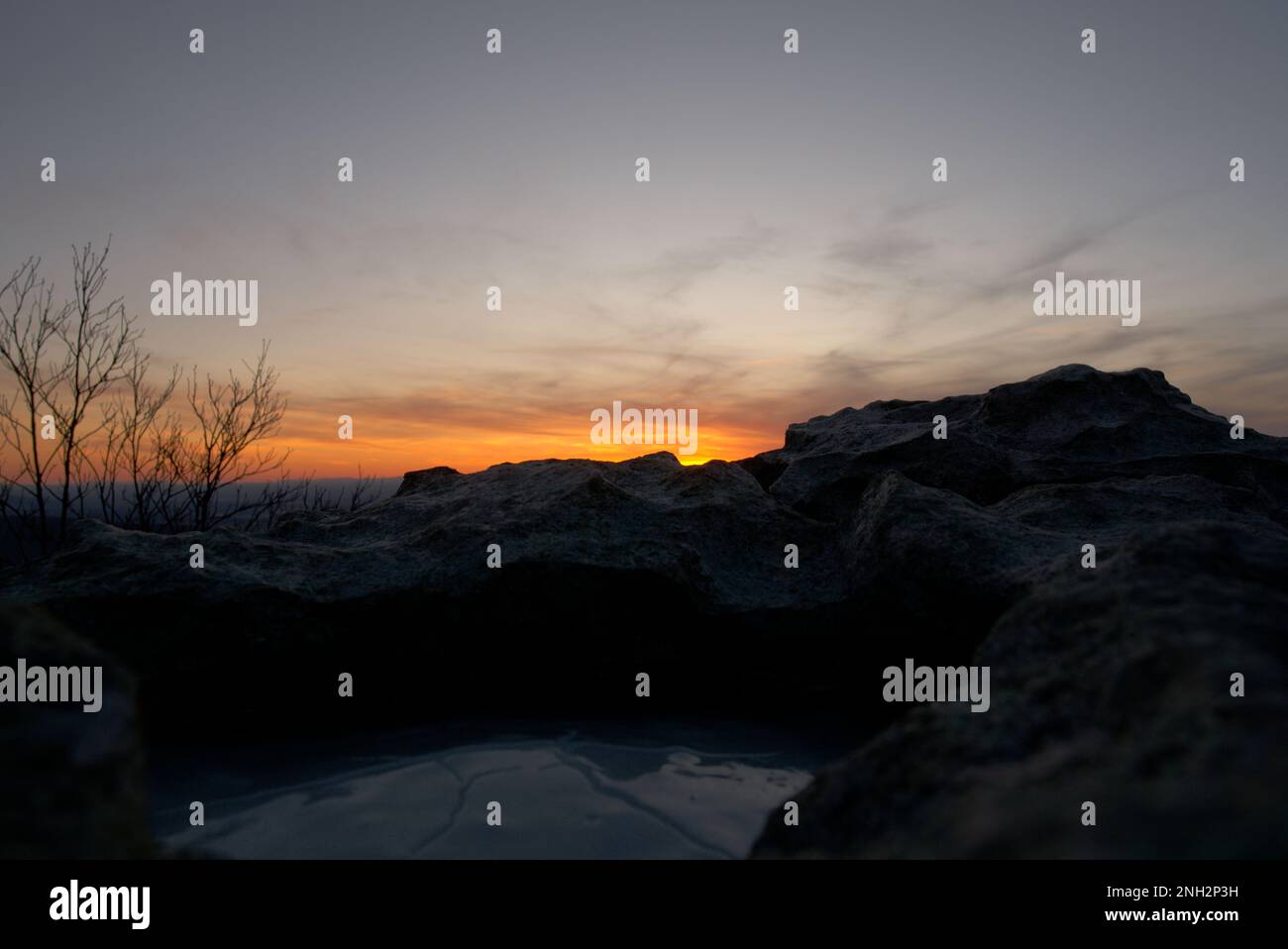 Sunset at Black Rock Cliff on the Appalachian Trail in Maryland Stock ...