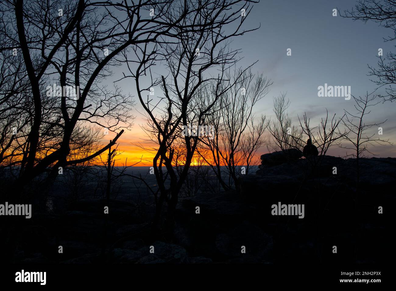 Sunset at Black Rock Cliff on the Appalachian Trail in Maryland Stock ...