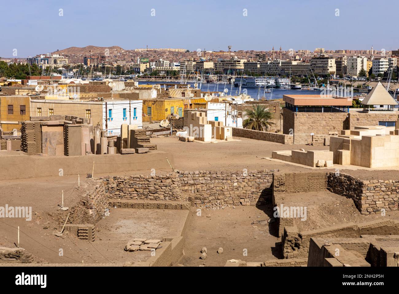 Aswan City Elephantine Island. Traditional Nubian Architecture. Aswan ...