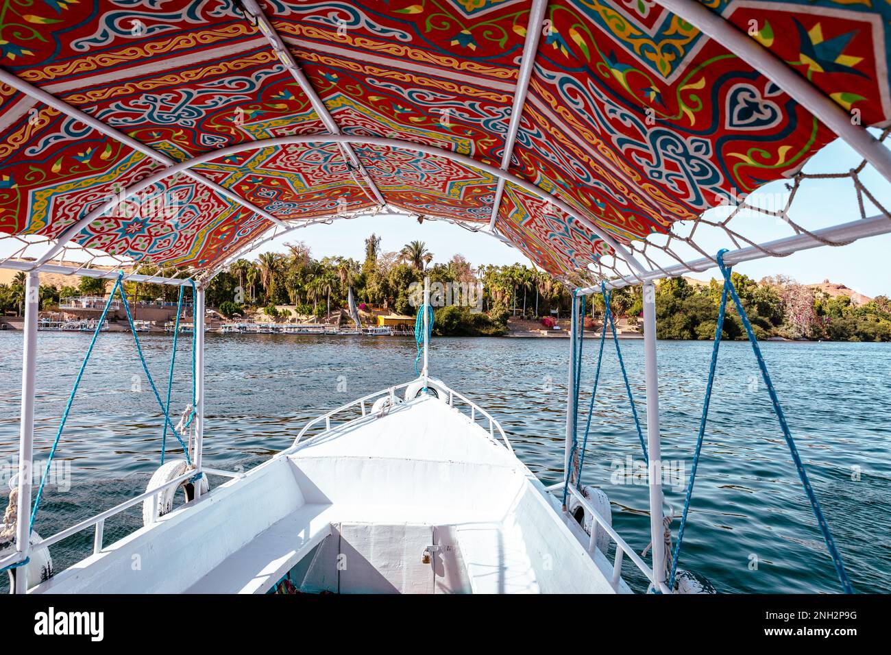 Felucca Sailing on the Nile River in Aswan. Popular Tourist Sailboat in ...