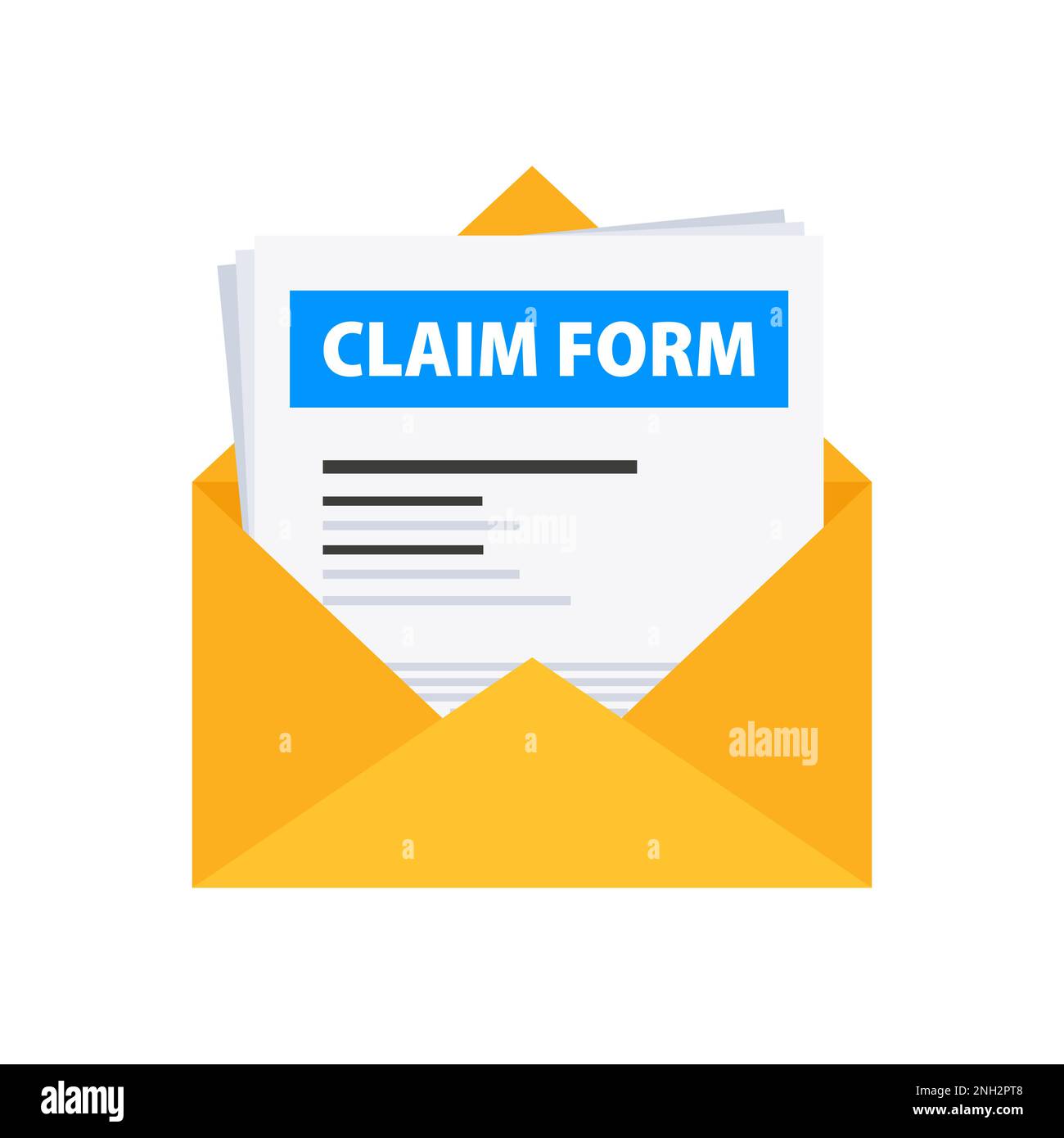 Claim form document in mail. Insurance application form. Accident Snd ...