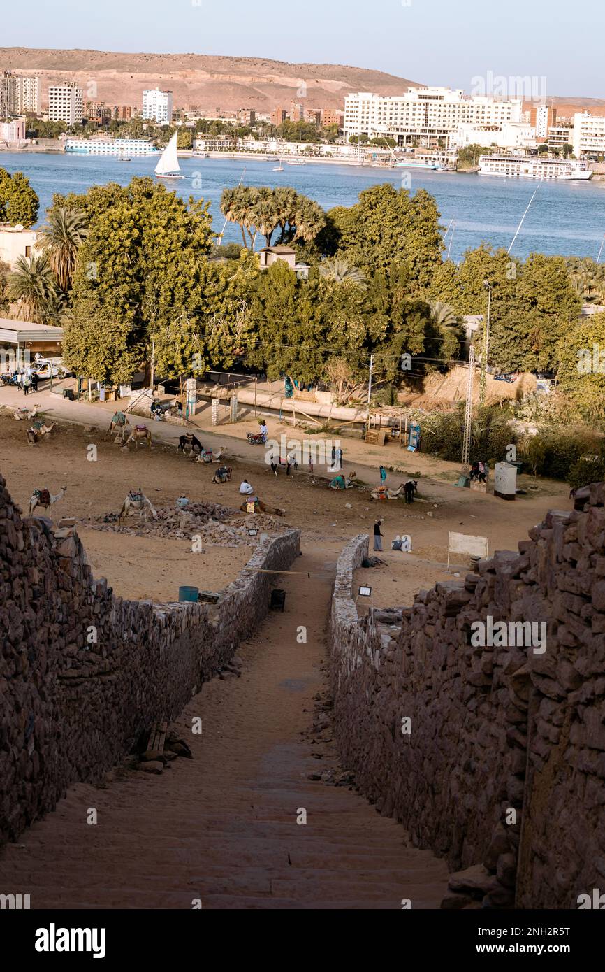 Aswan City Elephantine Island. Traditional Nubian Architecture. Aswan ...