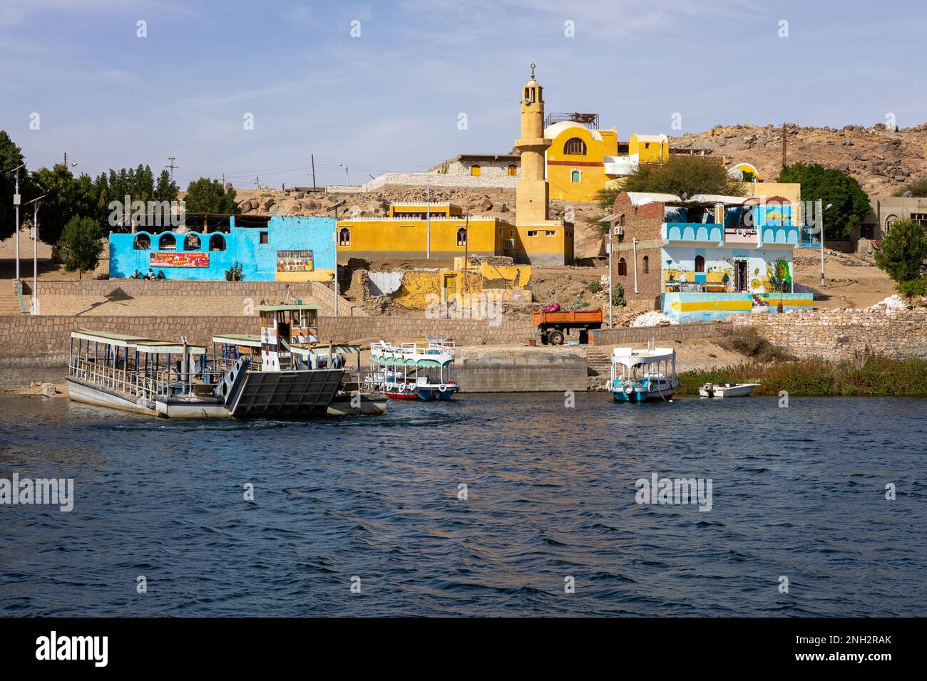 Aswan City Elephantine Island. Traditional Nubian Architecture. Aswan ...