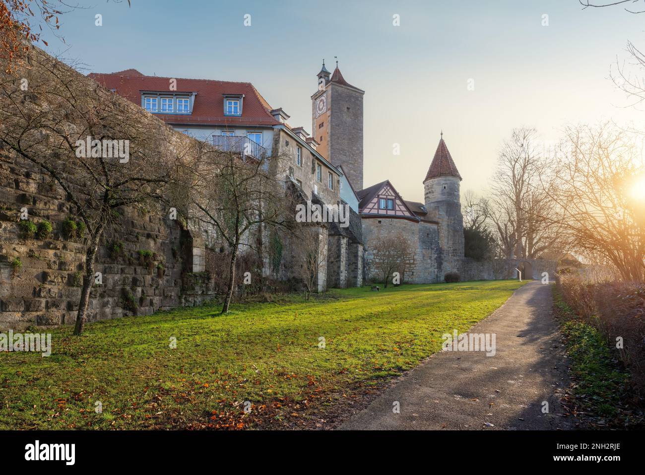 Medieval walls with Corner Tower (Burgeck) and Castle Tower (Burgturm ...