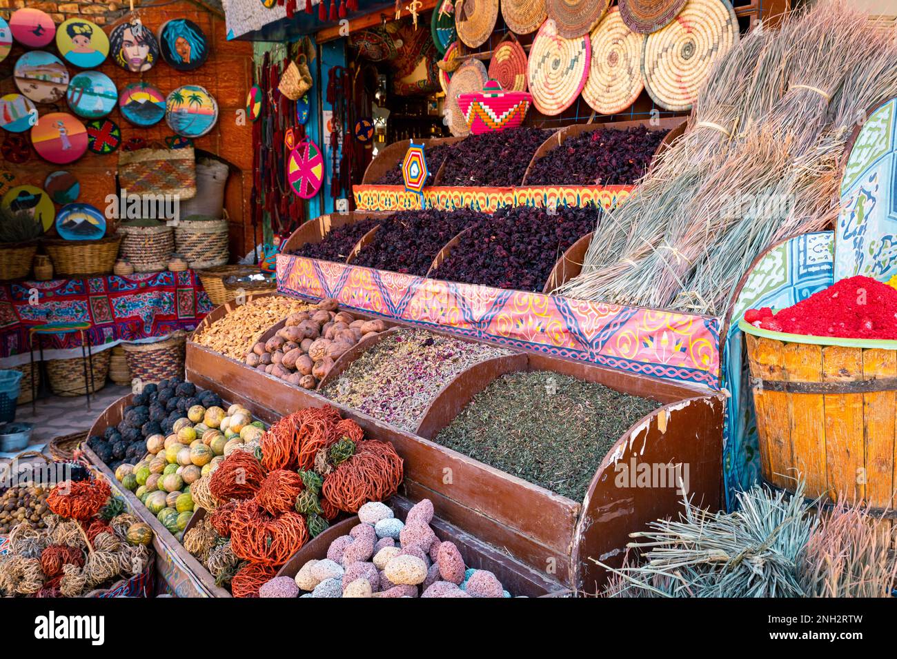Egiptian Spices and Herbs at Traditional Arab Oriental Bazaar at Nubian ...
