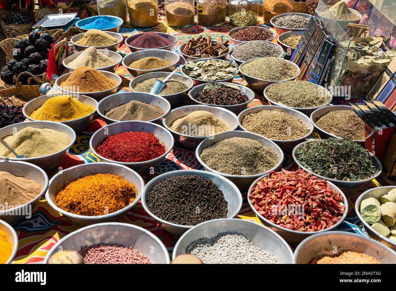 Egiptian Spices and Herbs at Traditional Arab Oriental Bazaar at Nubian ...