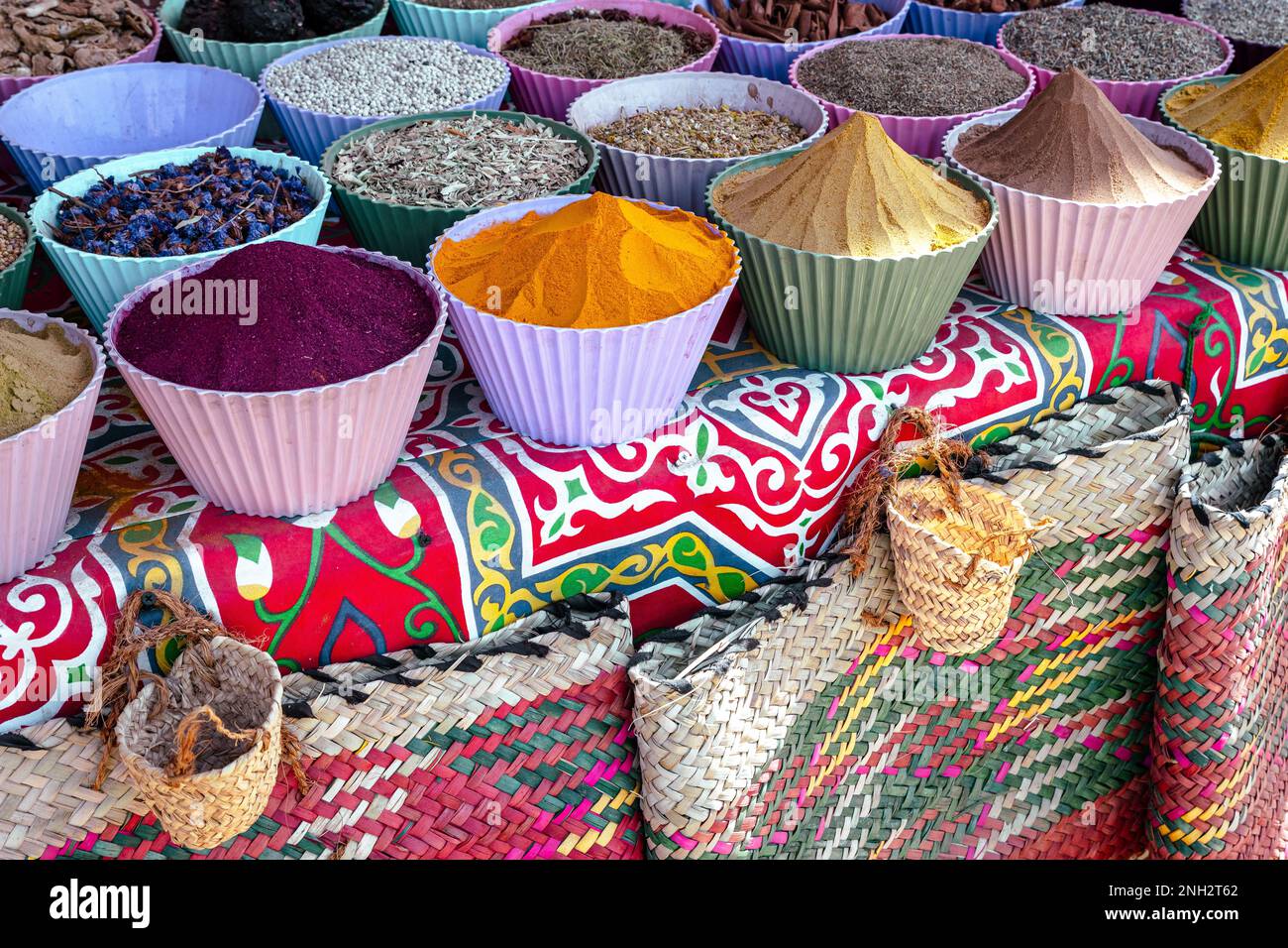 Egiptian Spices and Herbs at Traditional Arab Oriental Bazaar at Nubian ...