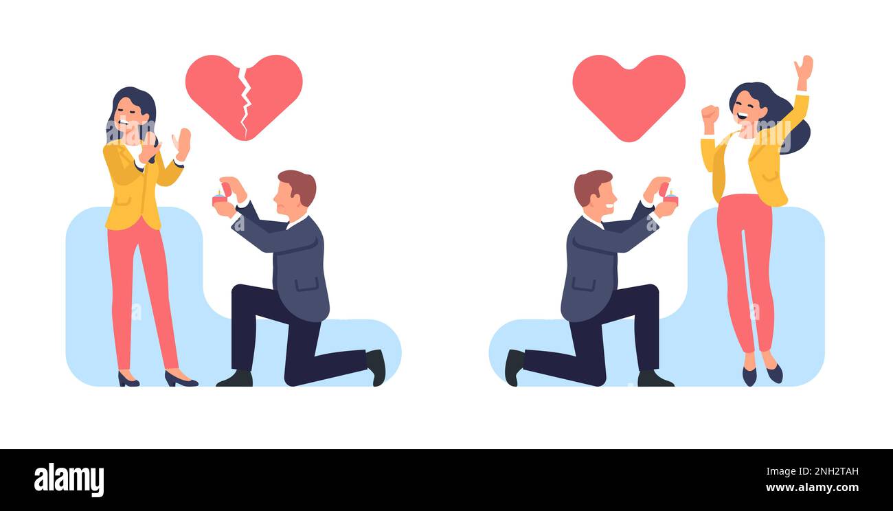 Man rejects woman Stock Vector Images - Alamy