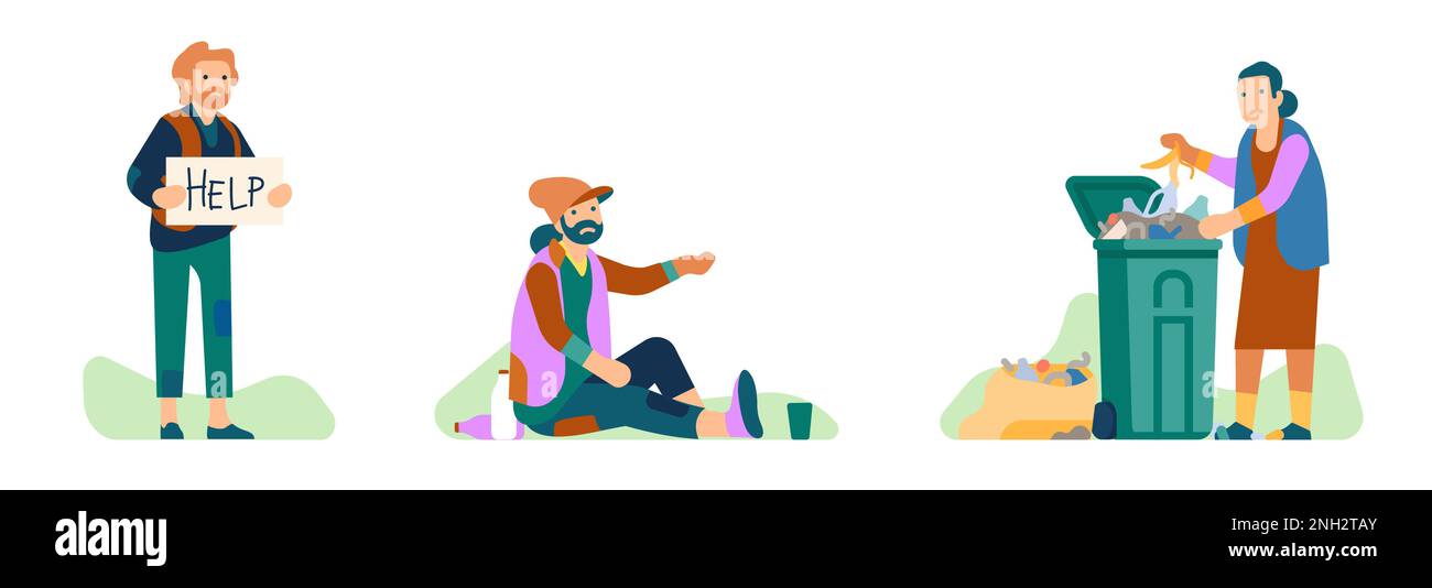 Homeless rummaging Stock Vector Images - Alamy