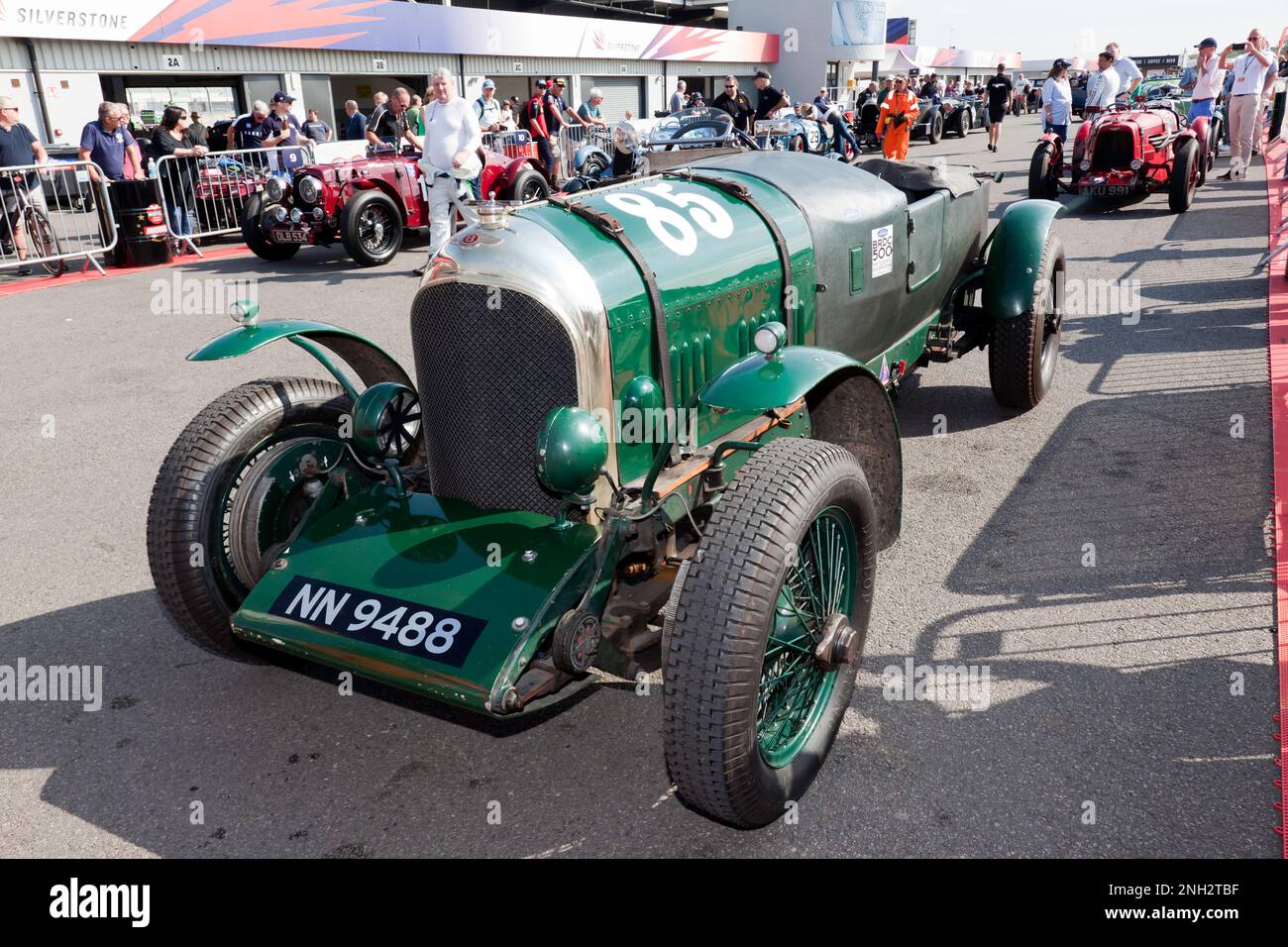 James Morley's 1927, Bentley 3/4½, in the National Paddock, before the ...