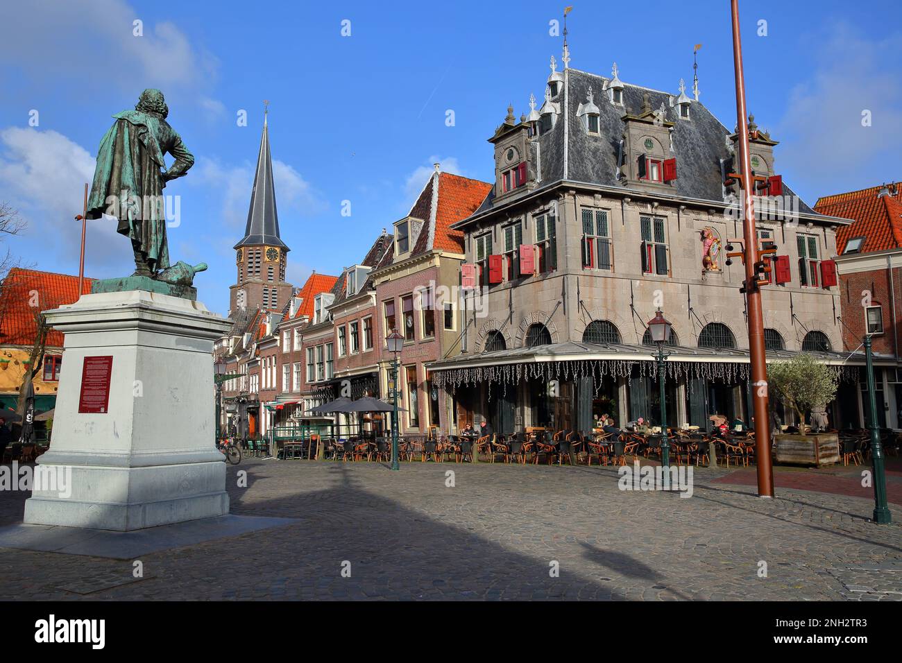 HOORN, NETHERLANDS - FEBRUARY 5, 2023: Roode Steen square in the city ...
